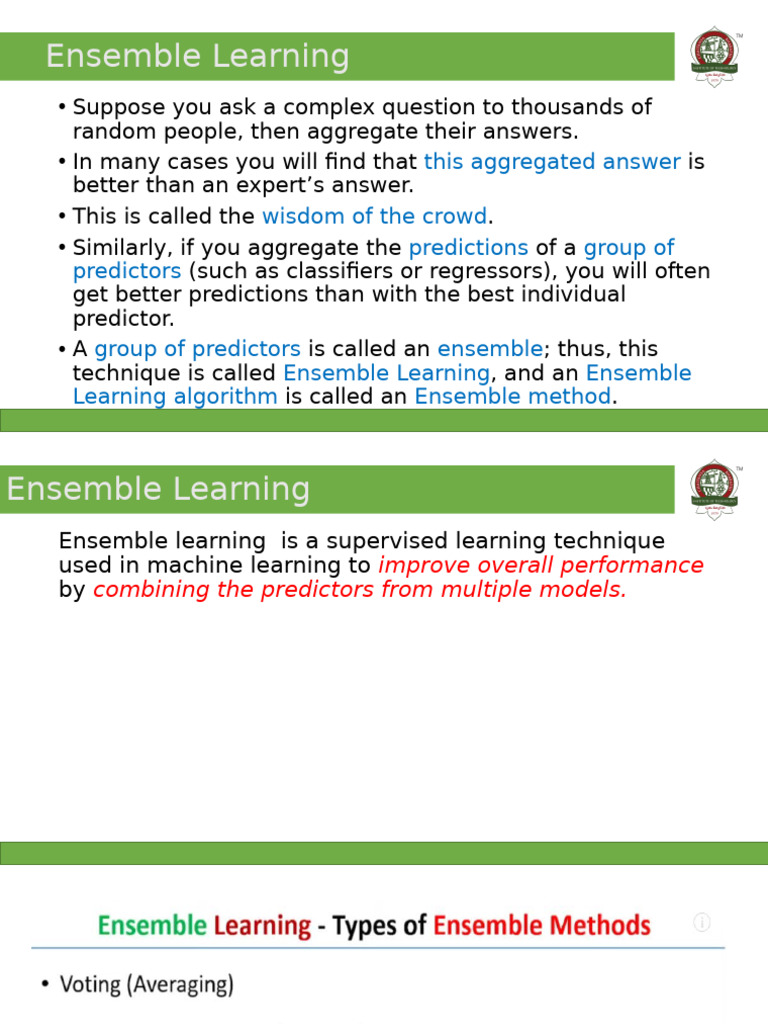 Machine Learning: Ensemble Methods | PDF | Machine Learning | Statistical Classification