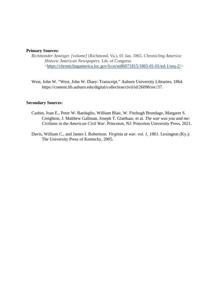 Civil War Sources and Analysis | PDF