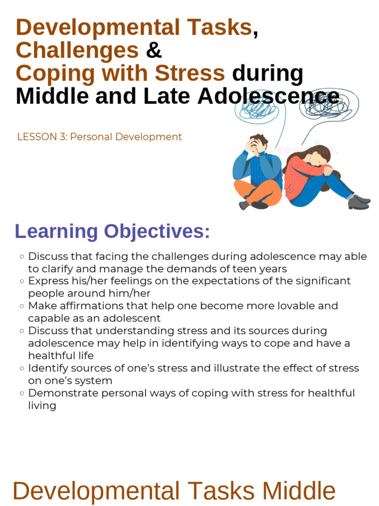 Lesson3 Developmental Tasks, Challenges and Coping With Stress - PPTX ...