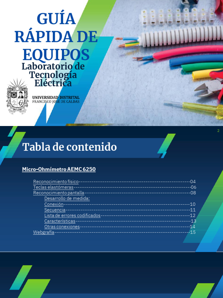 Guía Micro-Ohmimetro | PDF | Resistencia Eléctrica y Conductancia | voltaje