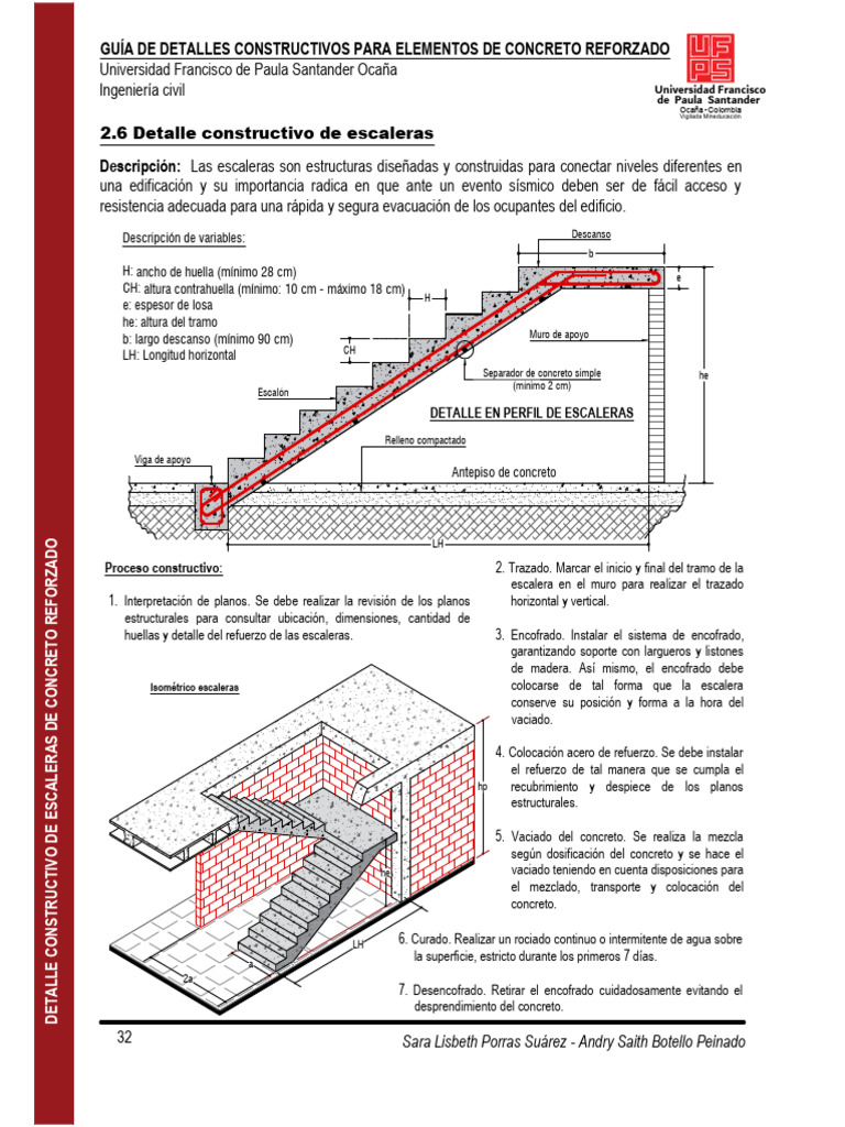 Especificaciones de Diseño - Escaleras | PDF | Hormigón | Escalera