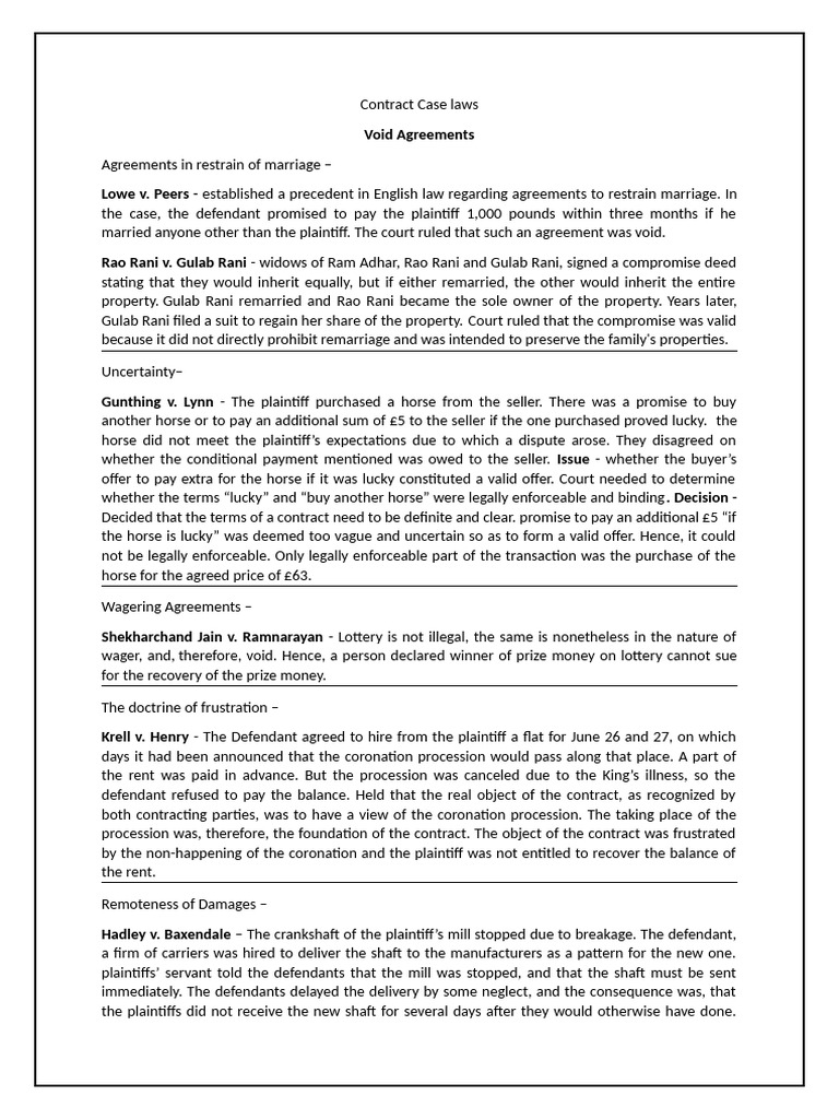 Case Laws Contract | PDF | Legal Liability | Negligence