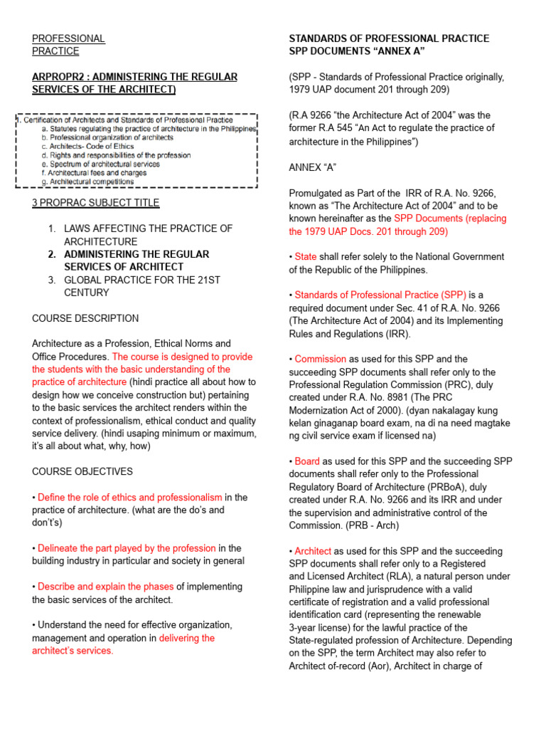 Proprac 2 Reviewer 1 | PDF | Architect | Fee