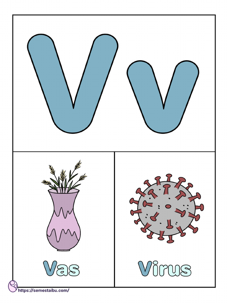 Mengenal Huruf Flashcard Anak V | PDF
