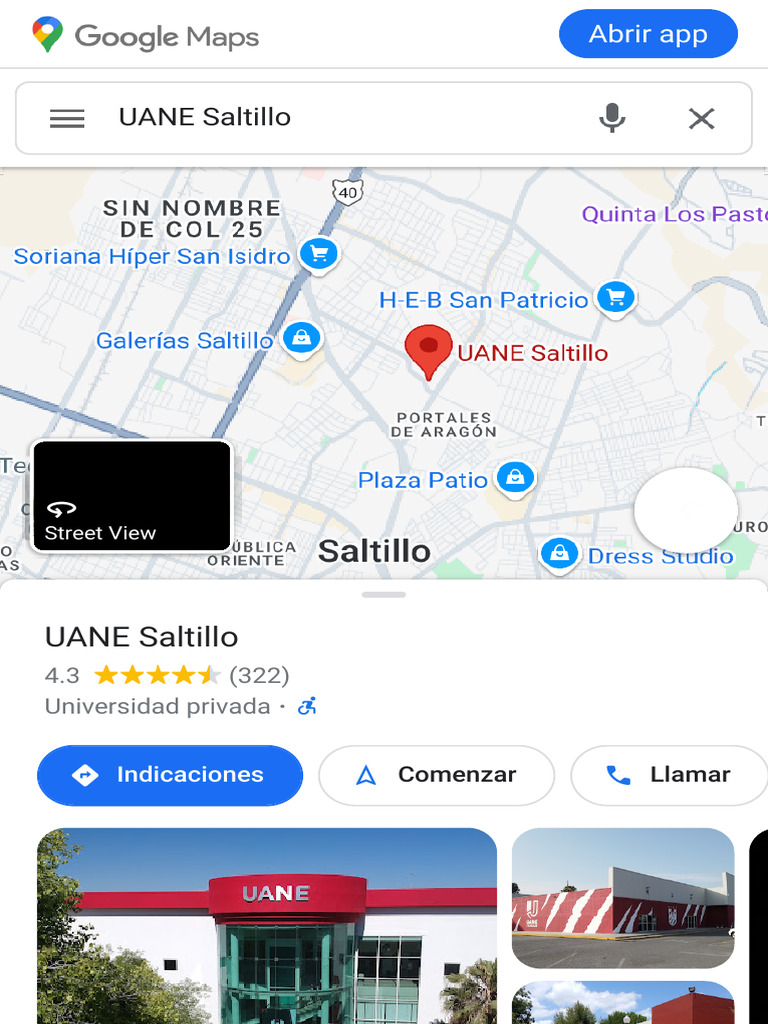 UANE Saltillo - Google Maps | PDF