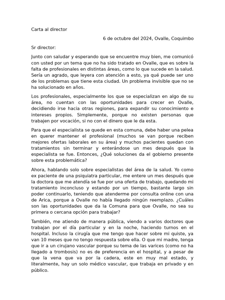 Carta Al Director | PDF