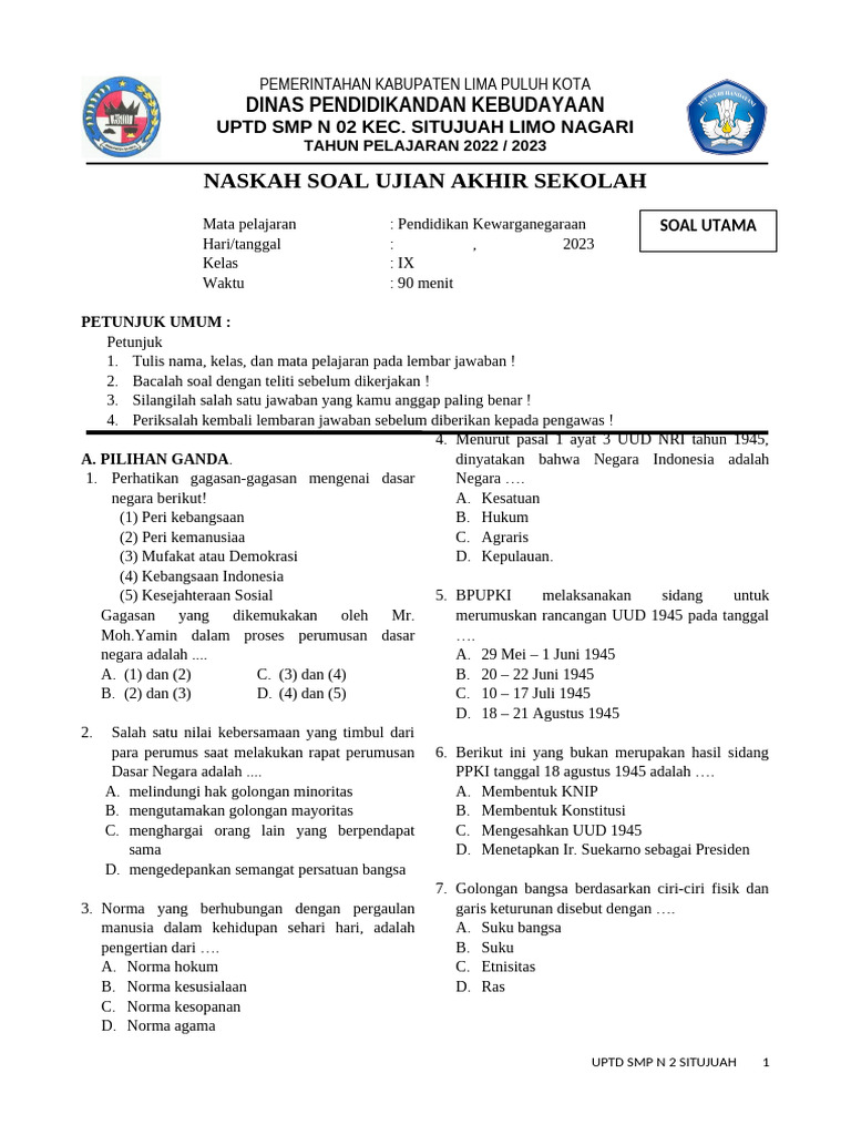Uas 2023 Soal Utama | PDF
