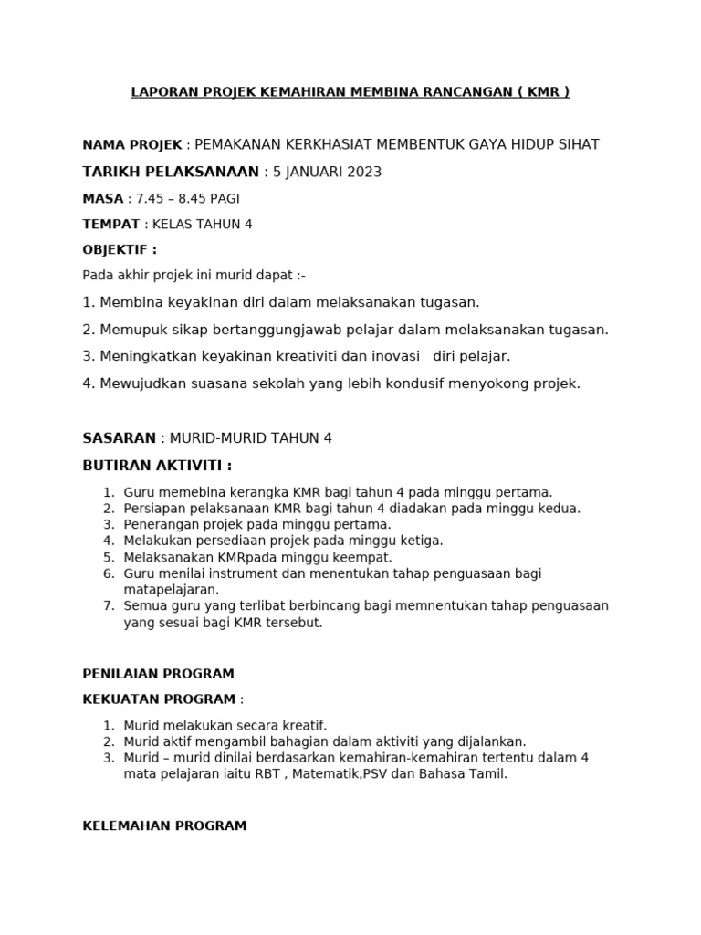 Laporan Projek KMR | PDF