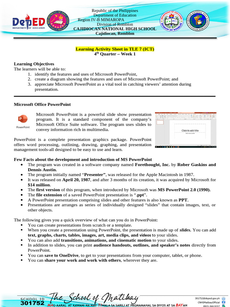 7-ICT-Powerpoint-W1 | PDF | Microsoft Power Point | Computing