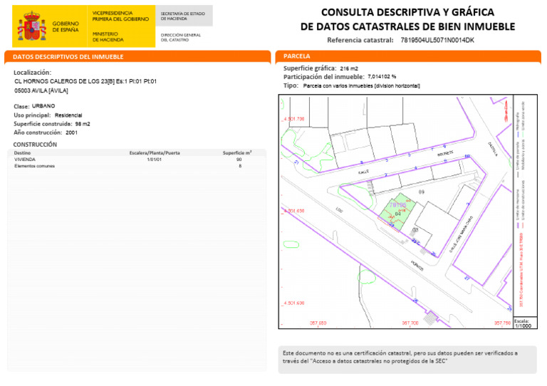Datos Catastrales de Inmueble 48622 | PDF | Tecnología geográfica | Ley ...