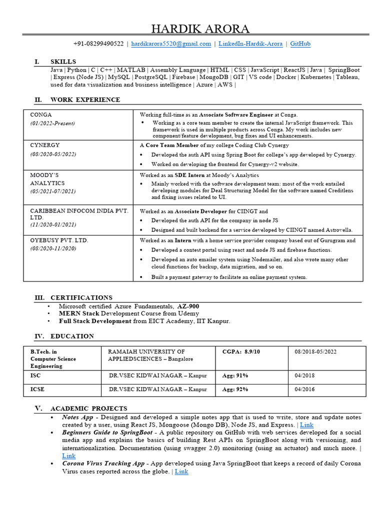 Resume - Hardik Arora | PDF | Software | Computer Programming