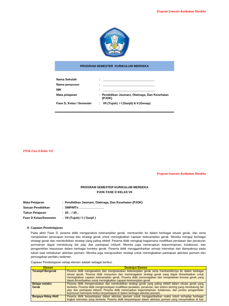 PROMES Kurikulum Merdeka | PDF