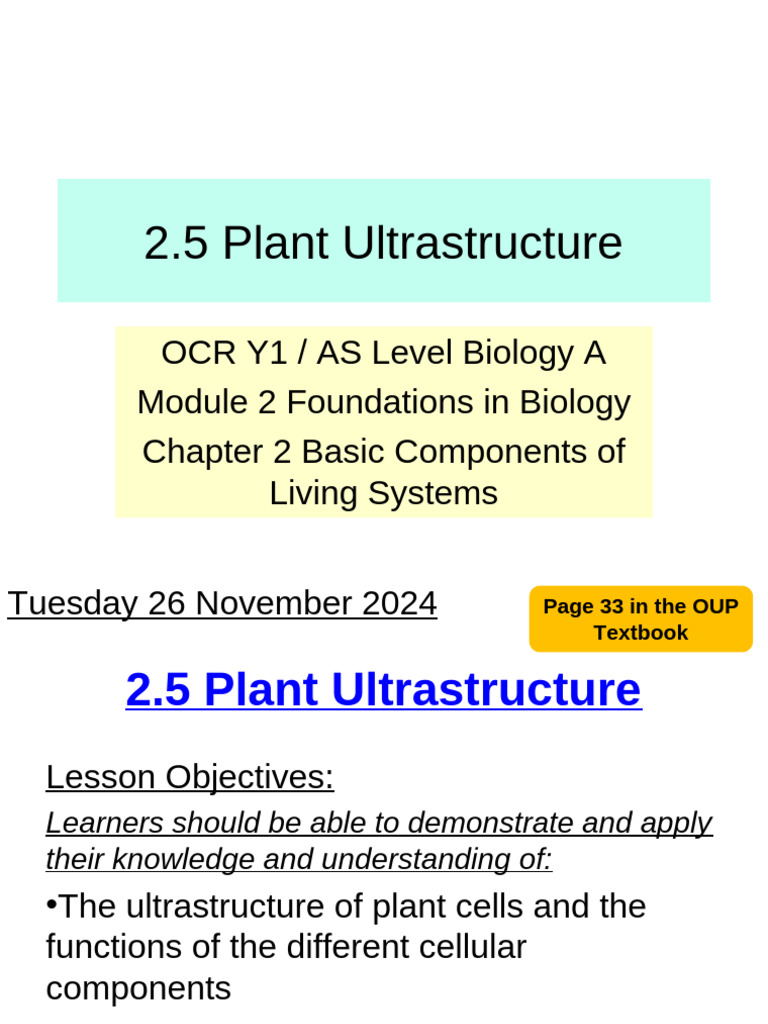 2.5 Plant Ultrastructure LP 7 | PDF | Chloroplast | Vacuole