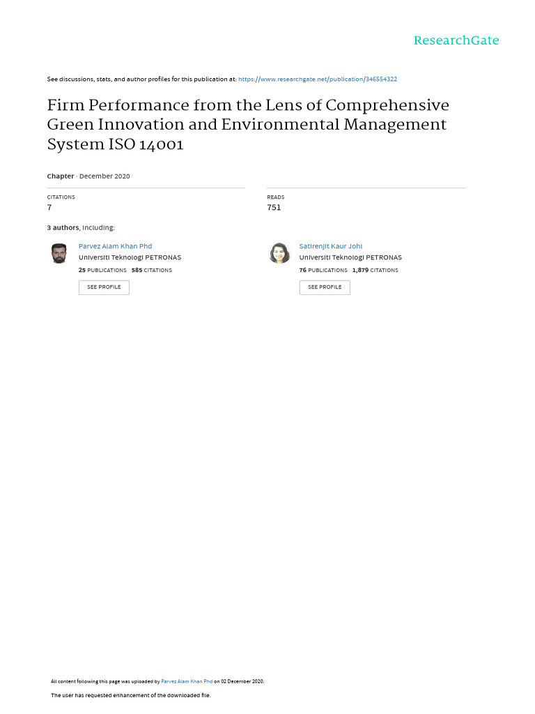 Firm Performance From The Lens of Comprehensive Green Innovation and ...