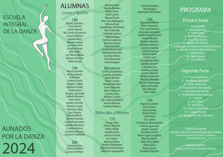 Programa Aunados Por La Danza 2024 Pdf Bailes Folklore Español