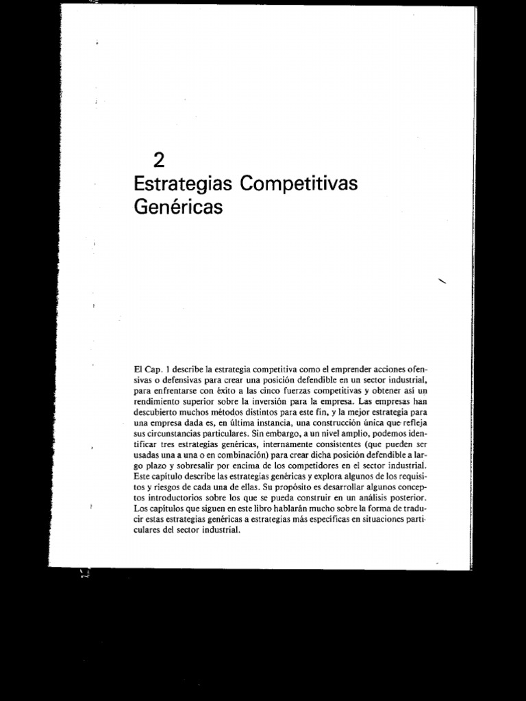 Capitulo 2 Libro Estrategia Competitiva (Autor M. Porter) | PDF