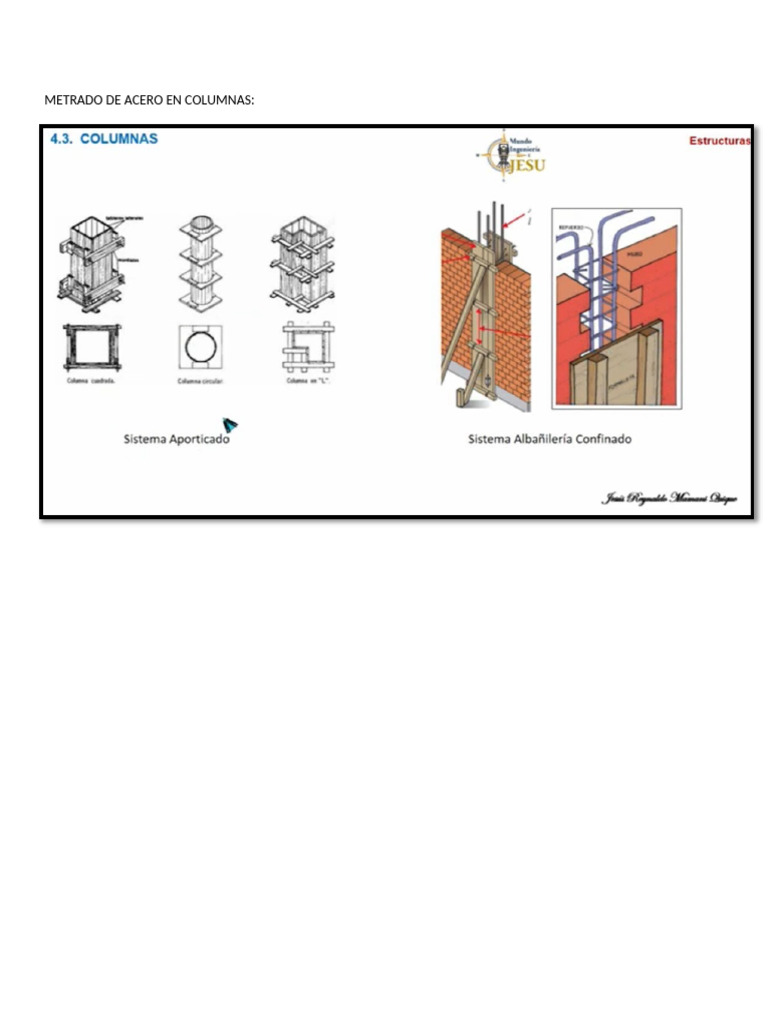 Metrado de Acero en Columnas | PDF