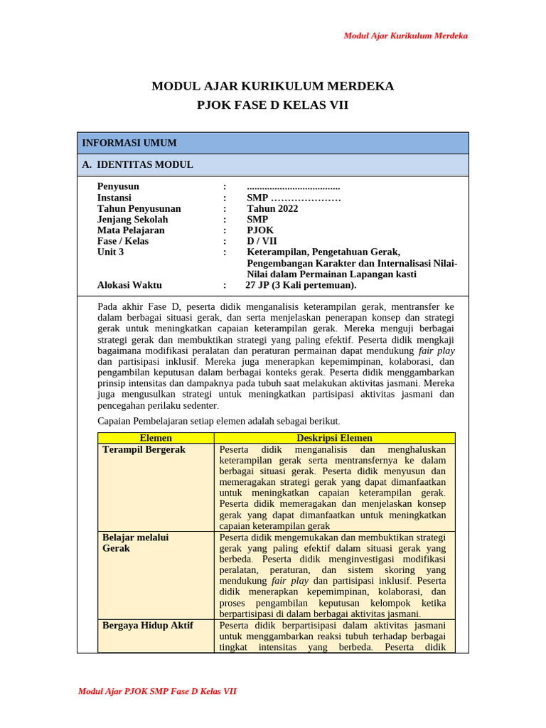 Modul Ajar Unit 3 | PDF