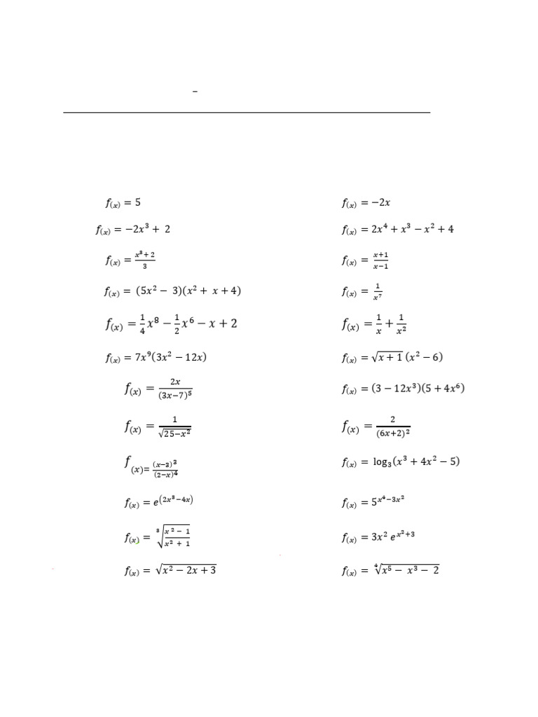 Ejercicios de Derivadas | PDF