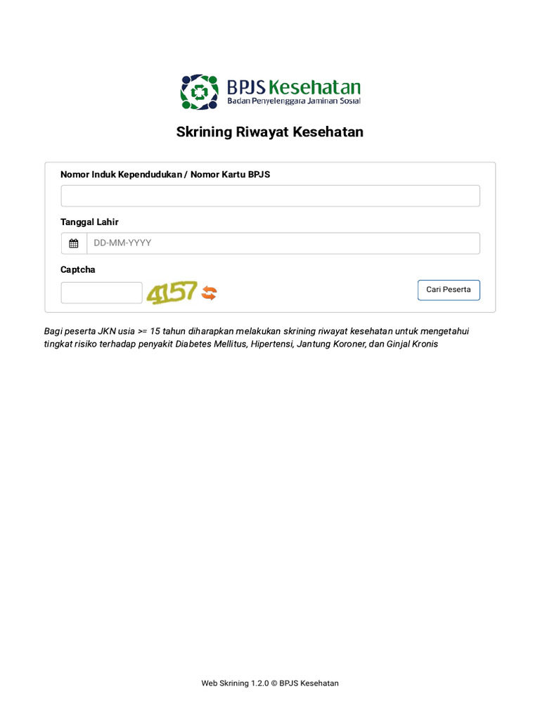 Web Skrining BPJS Kesehatan | PDF
