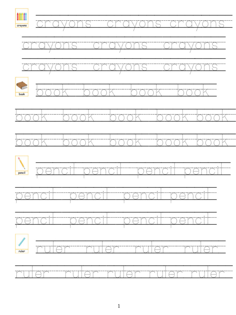 Trace School Things For Kids | PDF