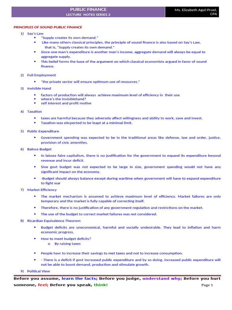 Lecture Notes 3 Public Finance | PDF | Taxes | Government Spending