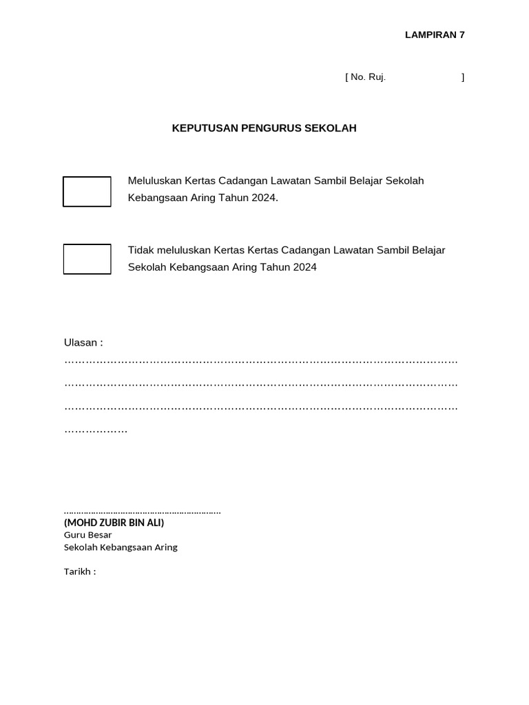 Lampiran 7 Kertas Kerja | PDF