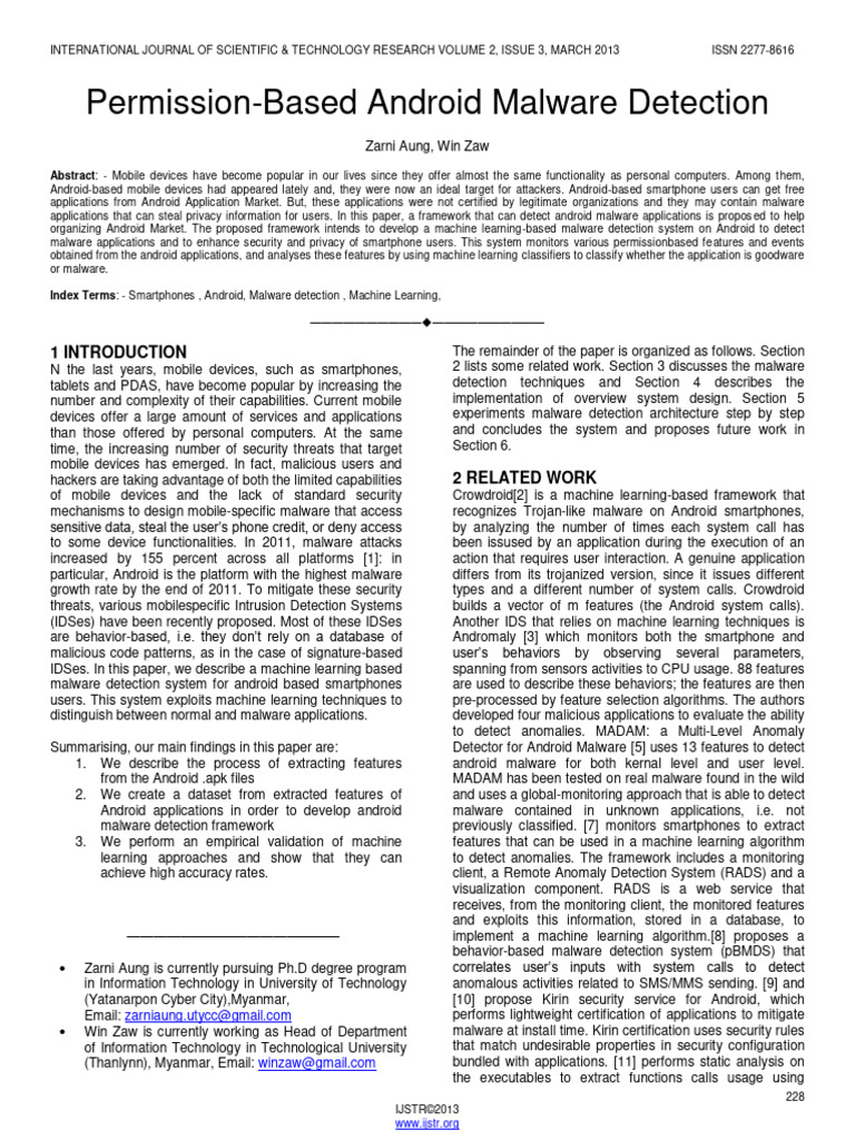 Permission Based Android Malware Detecti | PDF | Applied Mathematics | Information Science