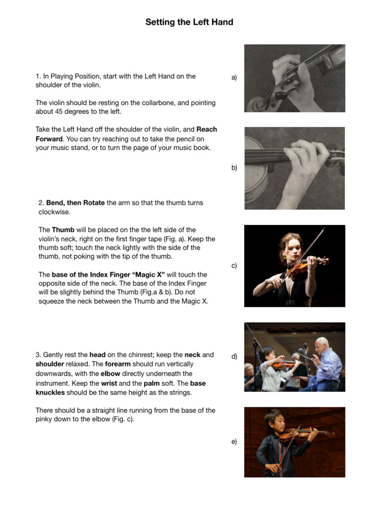 Setting The Left Hand | PDF | Violin | Hand