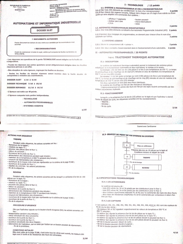 Automatisme BT MVT 2021 | PDF