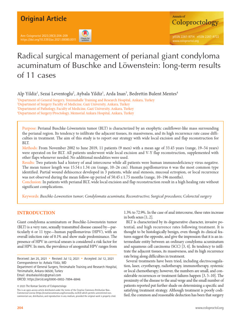 Buschke Lowenstein | PDF | Surgery | Causes Of Death