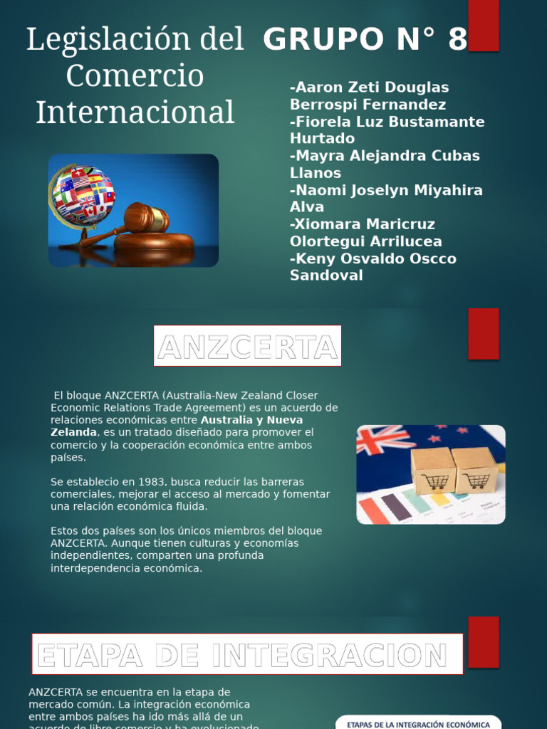 GRUPO 8 - Semana 2 ANZCERTA | PDF | Comercio | Integración económica