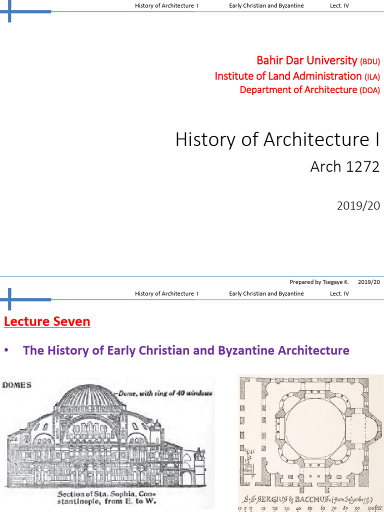 Lect VII Early Christian and Byzantine | PDF | Dome | Vault (Architecture)