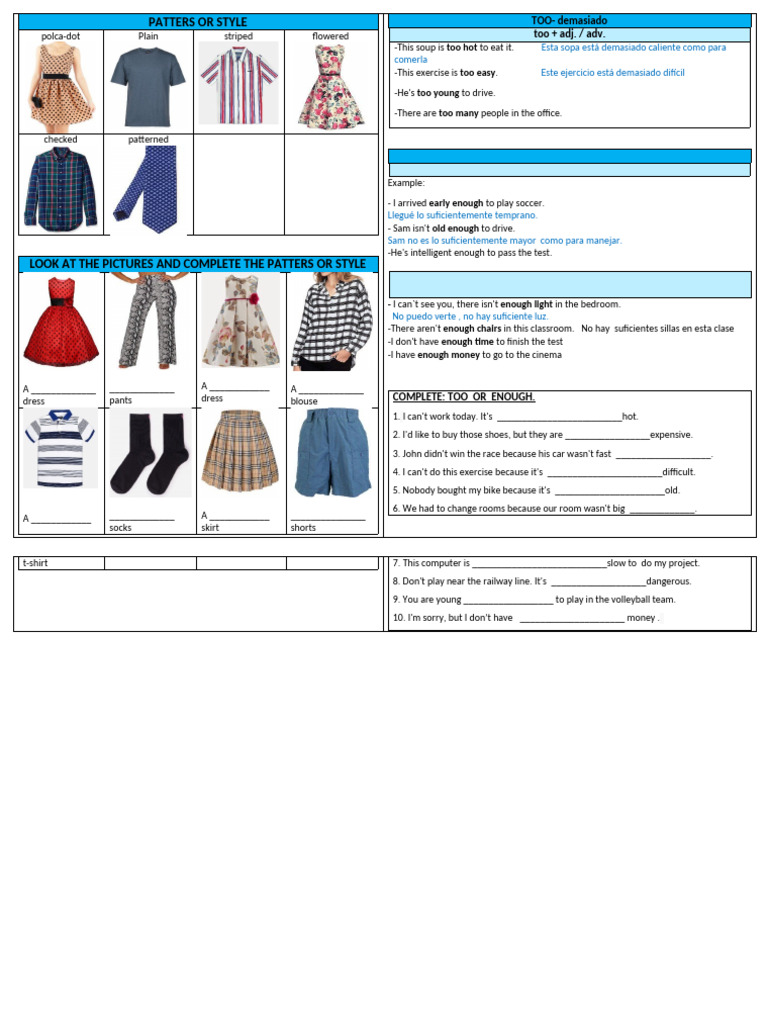 4.clothes Patterns Too Enough | PDF | Human Appearance | Softlines (Retail)