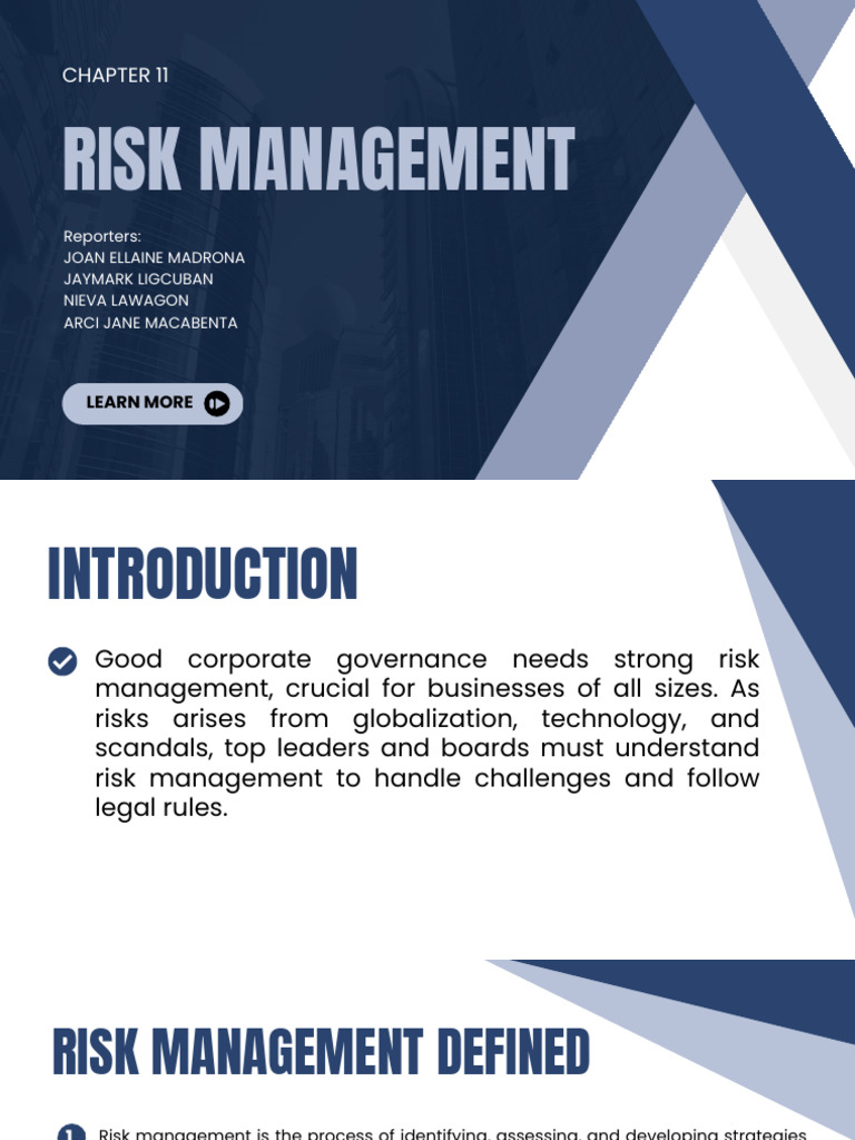 CHAPTER 11 Risk Management | PDF | Risk Management | Risk