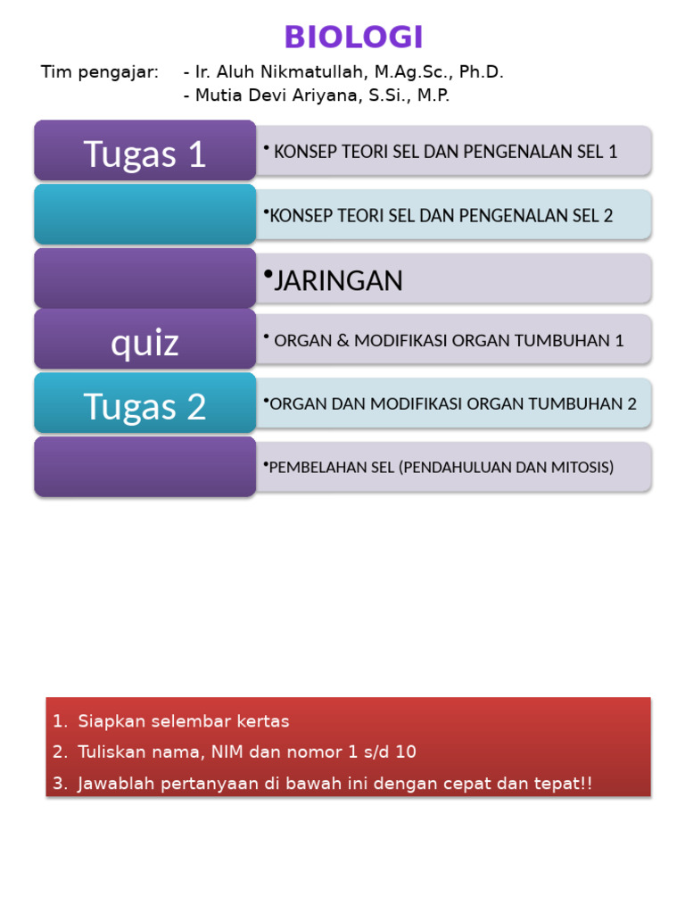 Konsep Teori Sel Dan Pengenalan Sel | PDF