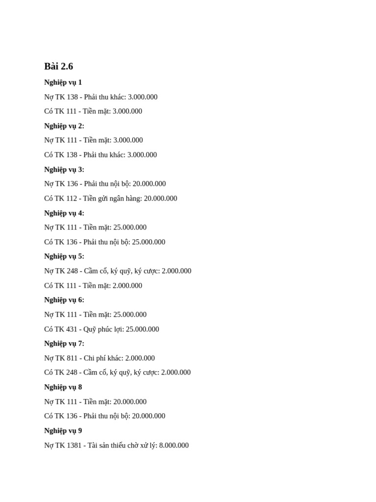 Nghiệp vụ 1 | PDF