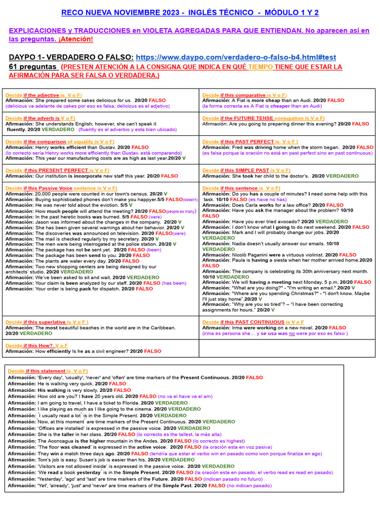 Ingles Técnico - RECO Unificado para FINAL | PDF