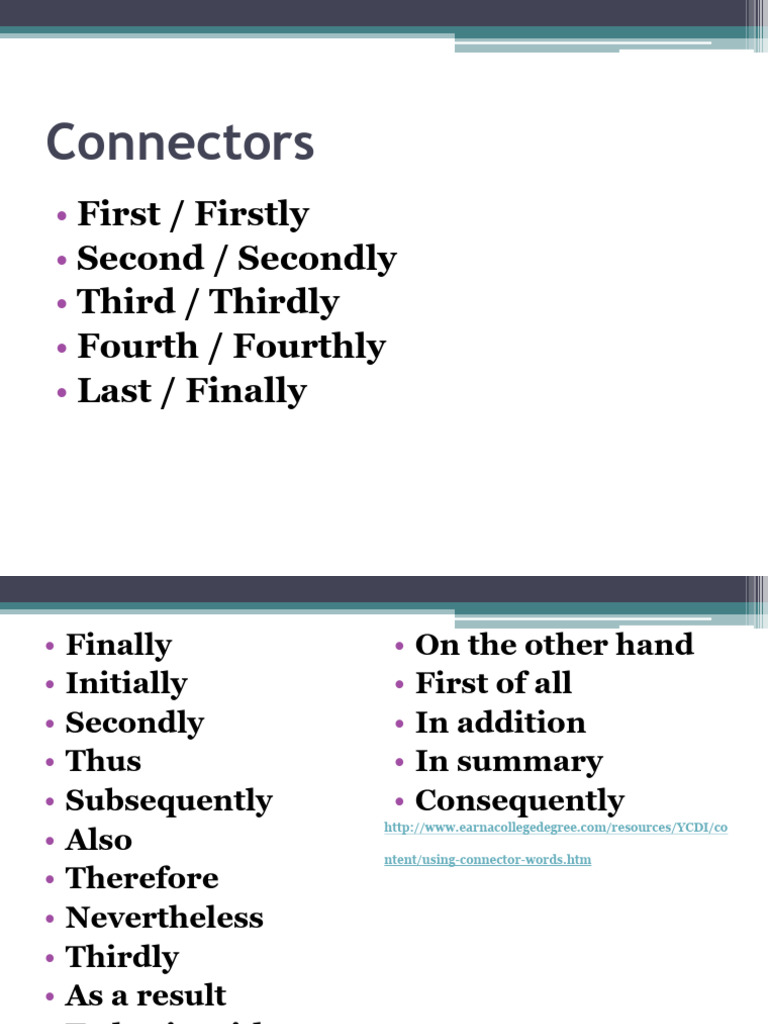 Connector Words List & Usage Guide | PDF