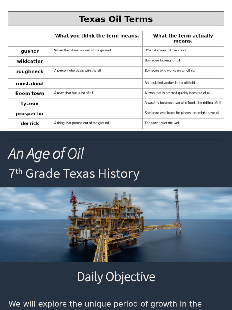 Derow Lesson Plan 5 - An Age of Oil Presentation - Brandon Garrett ...