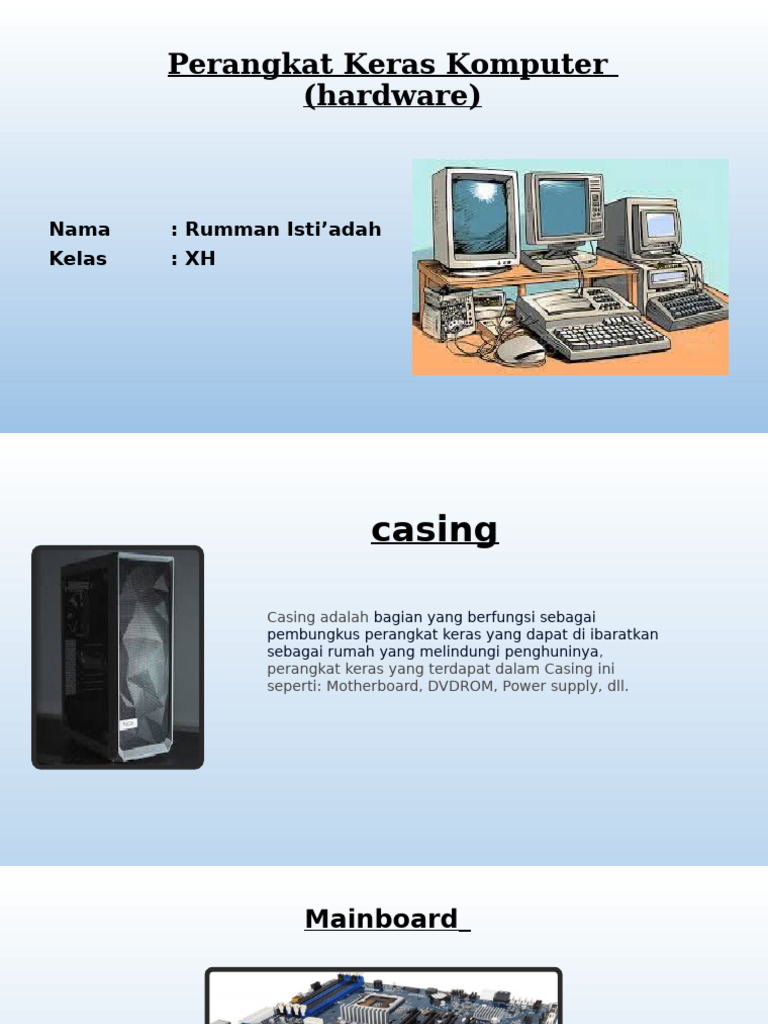 Komputer Dan Komponen Penyusunan - Rumman Isti'Adah XH | PDF