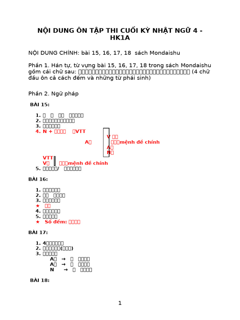 CẤU TRÚC ĐỀ THI NN4 | PDF