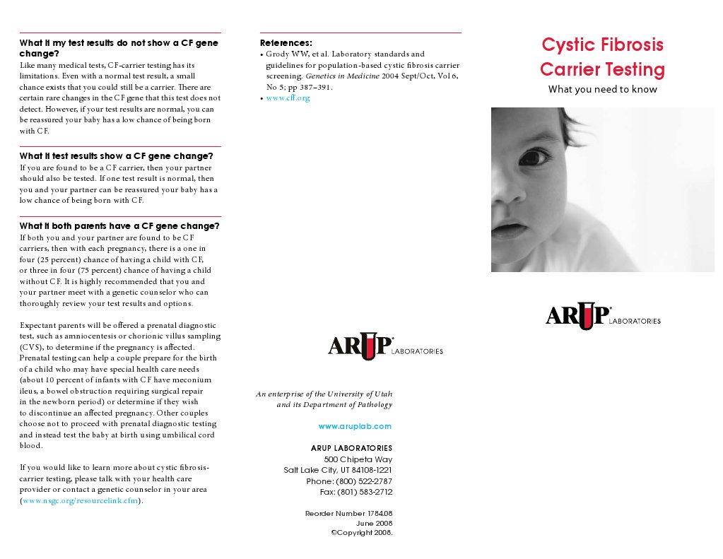 Cystic Fibrosis Patient Pamphlet | PDF | Health Care | Biology