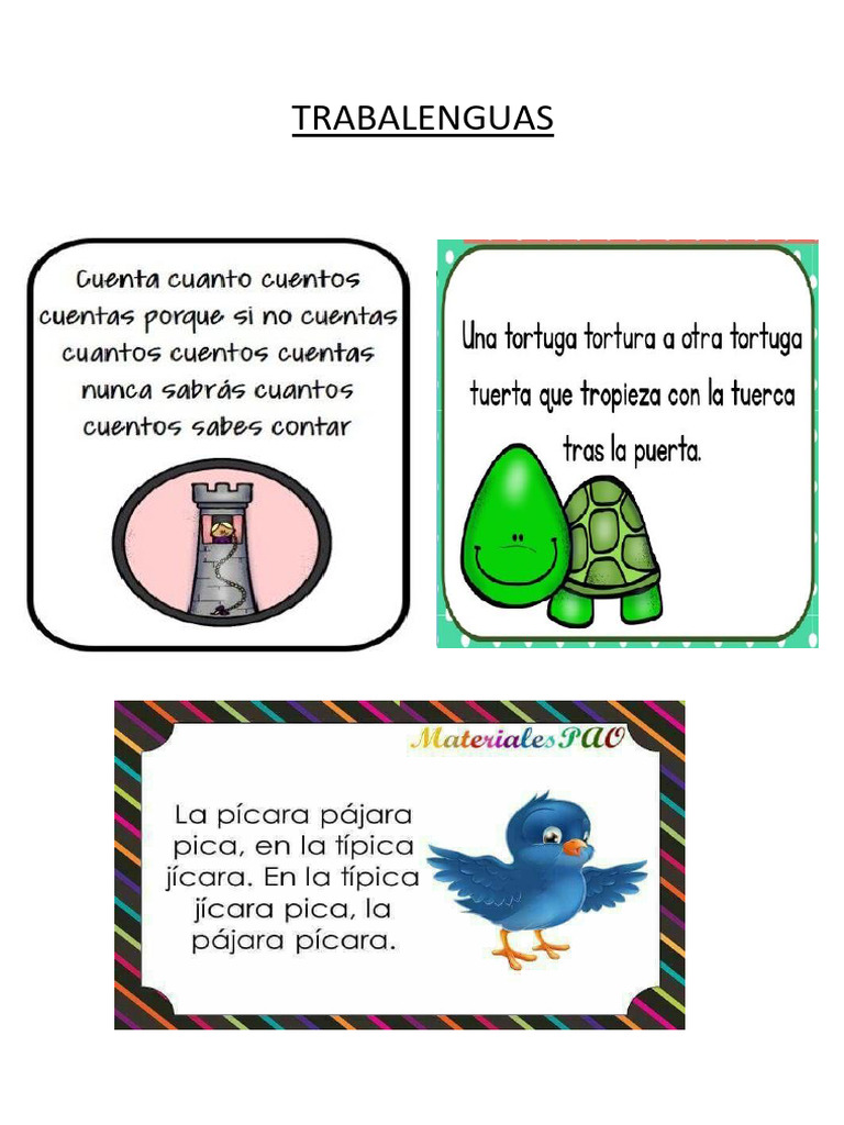 Trabalenguas 2do | PDF