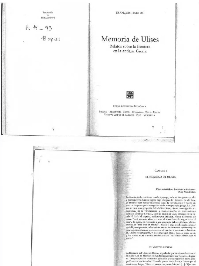 Hartog (1999) Memoria de Ulises Cap.1 El Regreso de Ulises | PDF