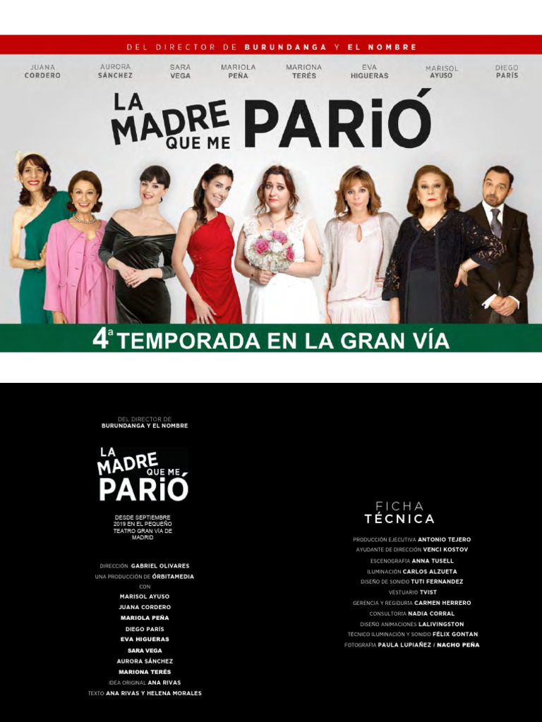 La Madre Que Me Pario Dossier | PDF | Teatro musical