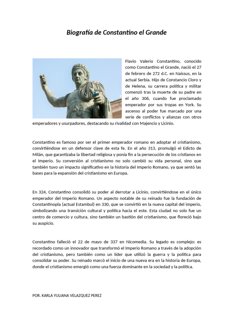 Biografía de Constantino el Grande | PDF