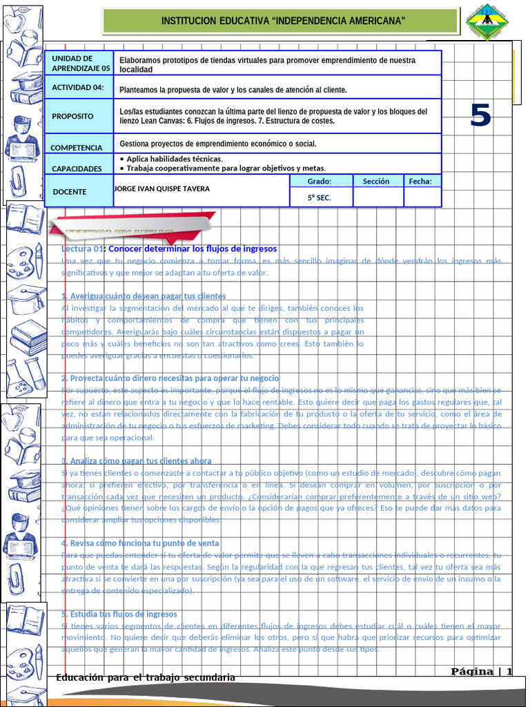 5° Ept - Ficha Actv 04.unidad 05 | PDF | Economias | Business