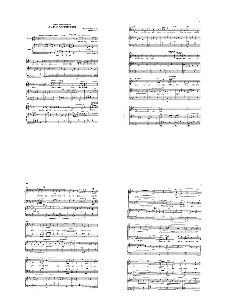 A Clare Benediction - John Rutter | PDF