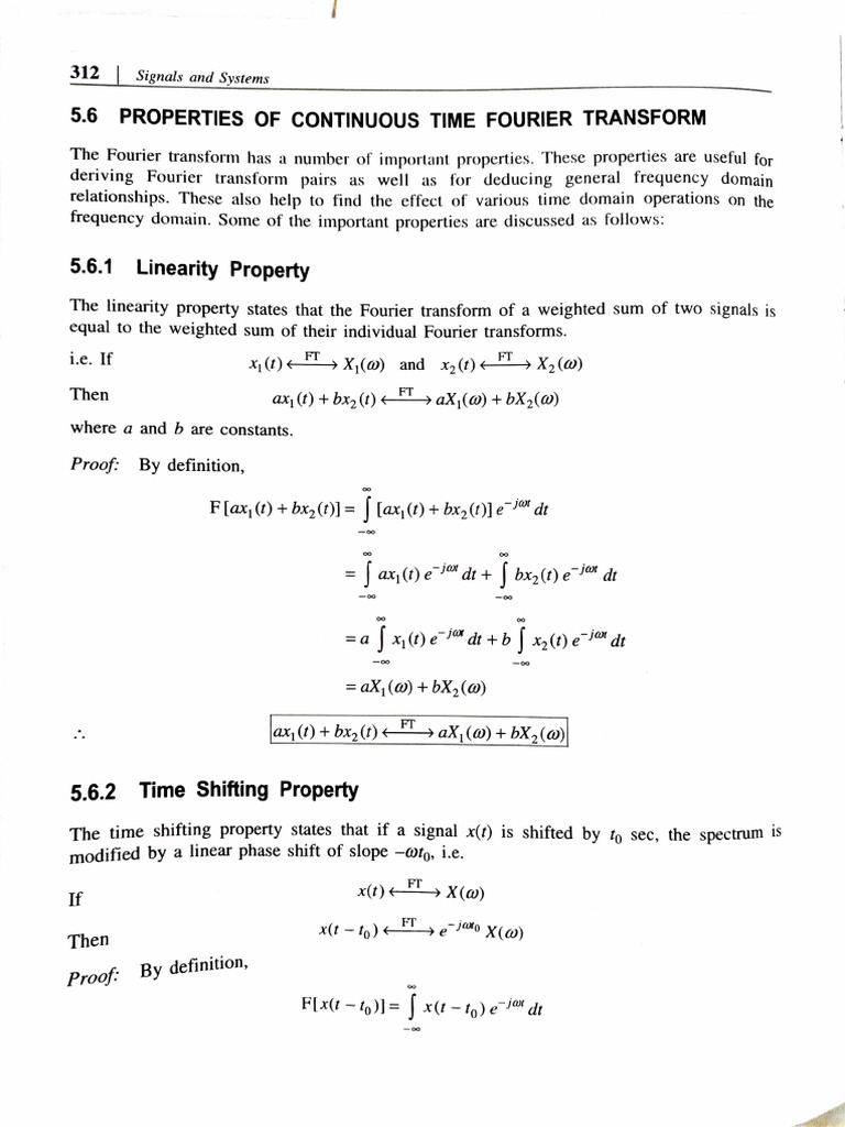 Fourier Transform Properties | PDF | Fourier Transform | Applied ...
